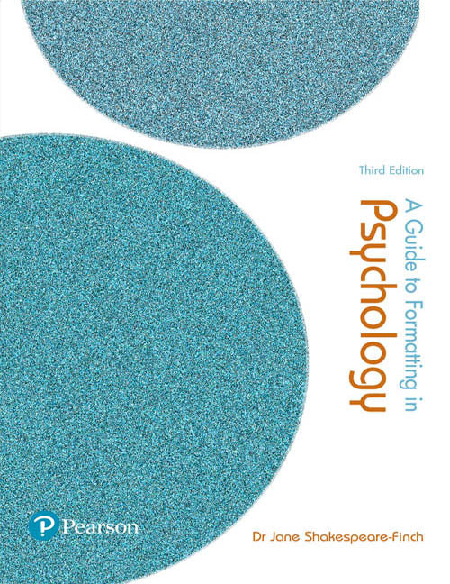 Guide to Formatting in Psychology, A, Pearson Original Edition